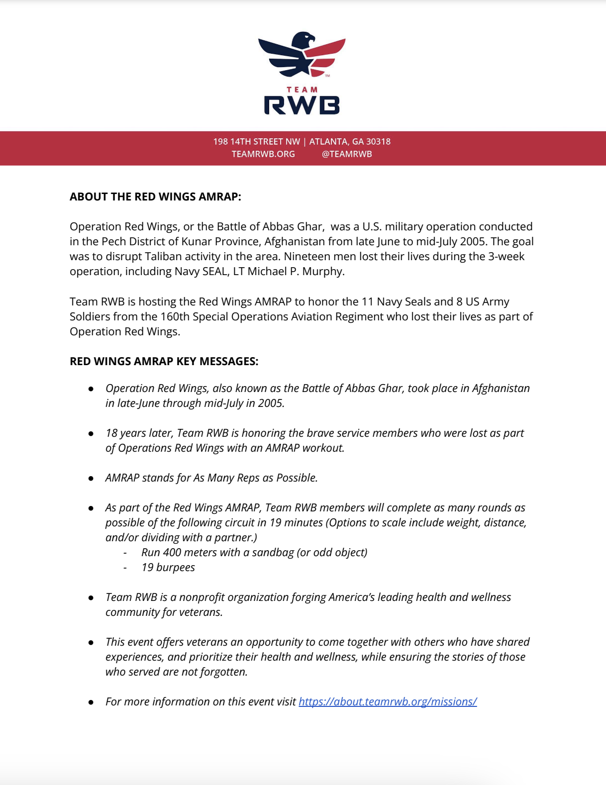 Host Toolkit Red Wings Amrap Team Red White Blue